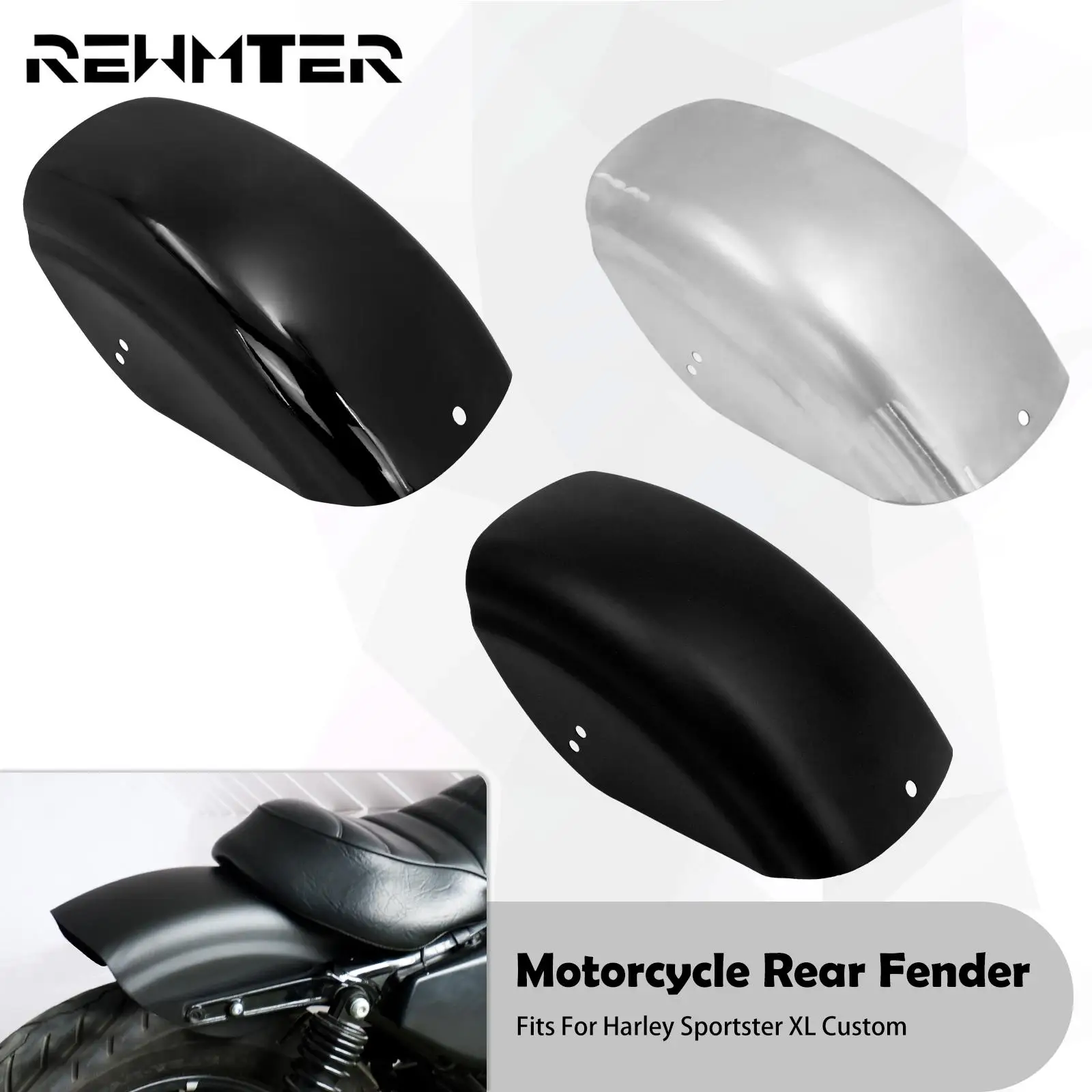 Motorcycle-Bobber-Short-Flat-Rear-Fender-Mud-Guard-Cafe-Racer-Mudguard ...