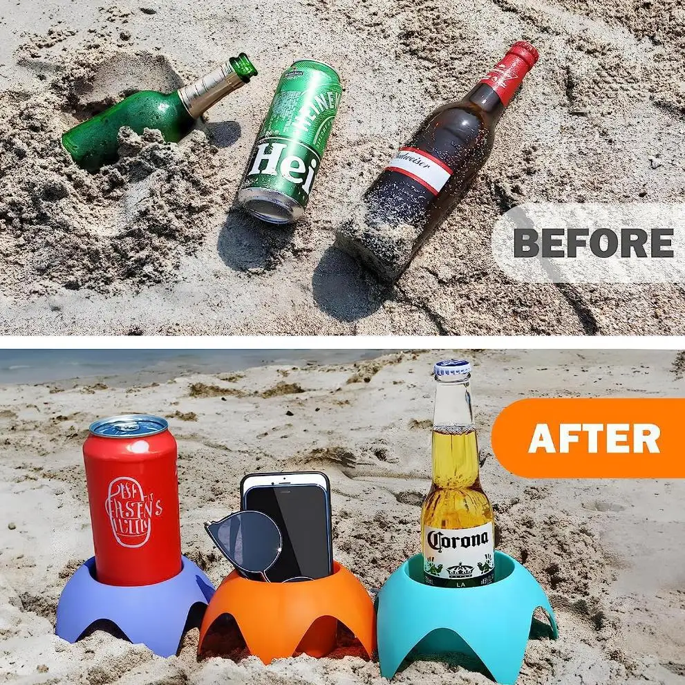 New Beach Cup Holders Outdoor Camping Plastic Shelf Beer Cup Holder ...