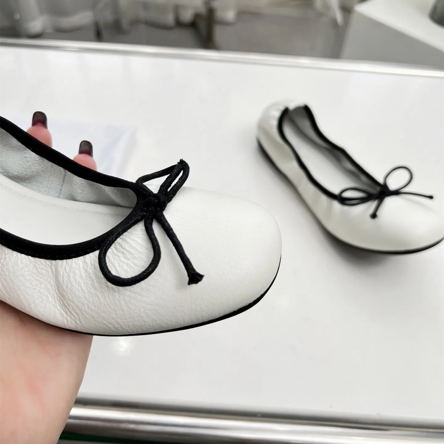 New-spring-and-autumn-ladies-dancing-shoes-round-toe-pleat-design-flat ...