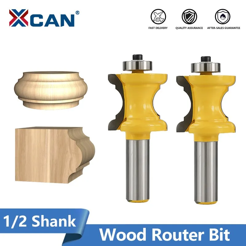 XCAN Wood Router Bit 1/2 Shank 1-1/4 Diamater Bullnose with Bead Column ...