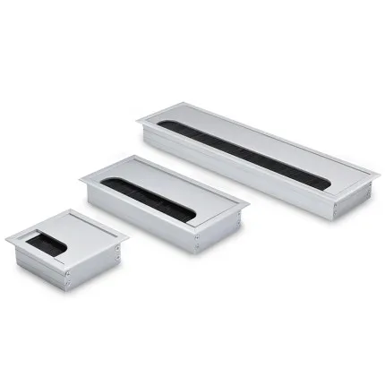 Square Rectangle Aluminum Office Table Desk PC Cabinet Wire Cable Hole ...