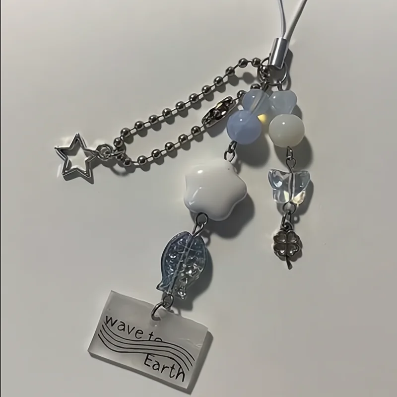 Handmade wave to earth phone charm fish beaded keychain - AliExpress 36