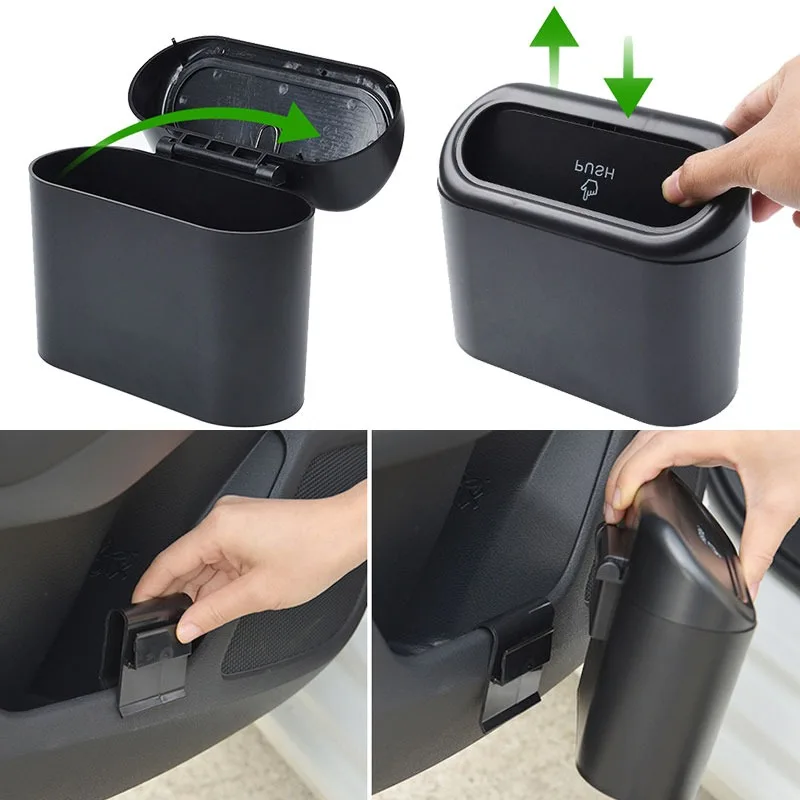 Car Trash Can Hanging Vehicle Garbage Dust Case Storage Box Portable ...