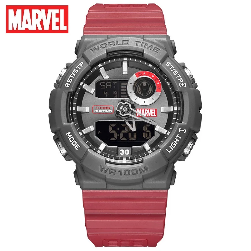 Marvel Iron Man Dual Display Sport Quartz Digital Wristwatch Avengers ...