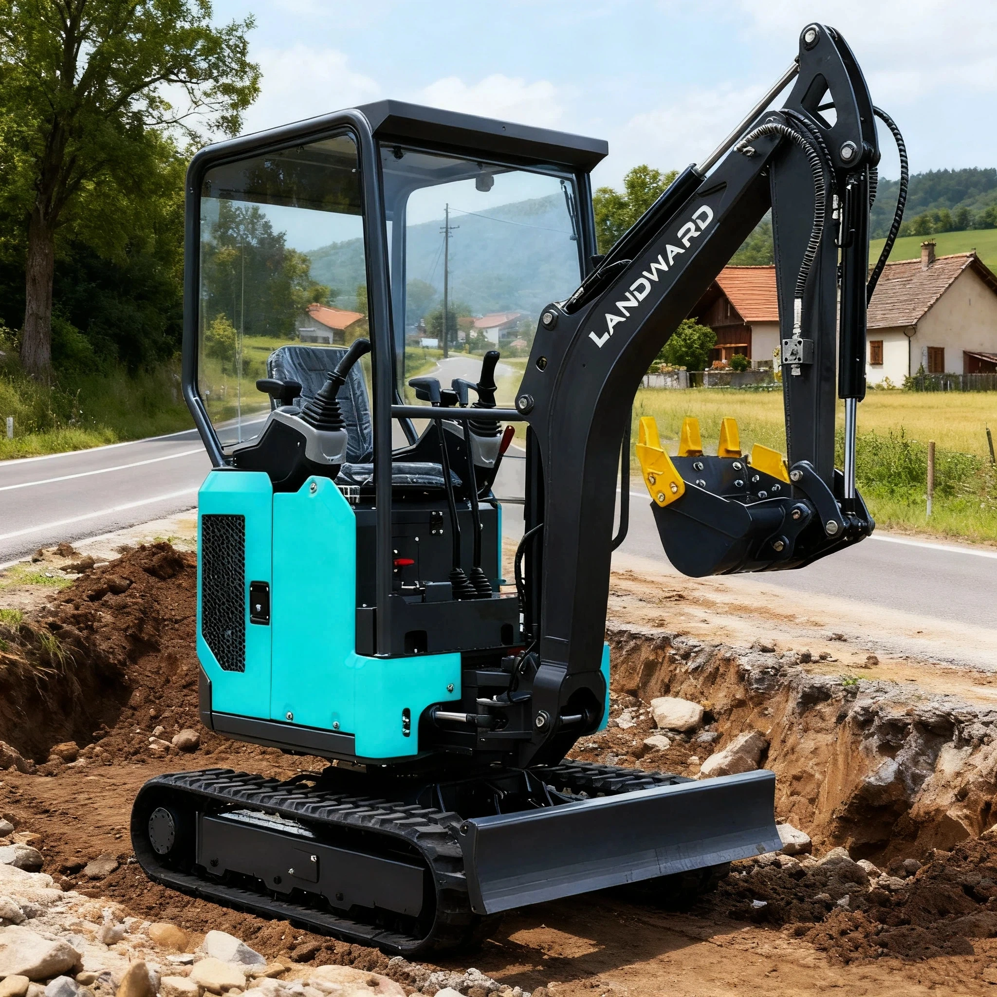Agricultural 1.8 Ton Mini Excavator 3.5 Ton Crawler Small Micro Digger ...