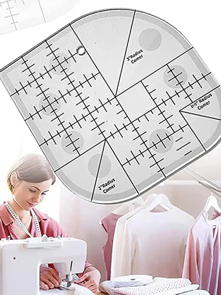 Règle,B--Règle de coupe'angle incurvée, antidérapante, pour Quilting ...