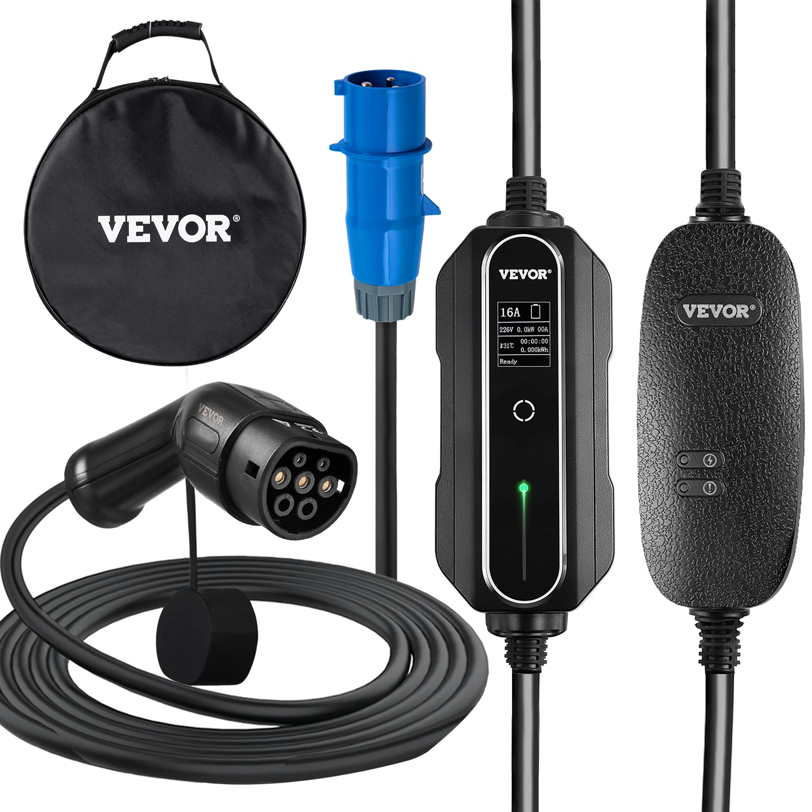 VEVOR-Portable-EV-Charger-Type-2-10A-13A-16A-32A-Digital-Display-CEE-3 ...