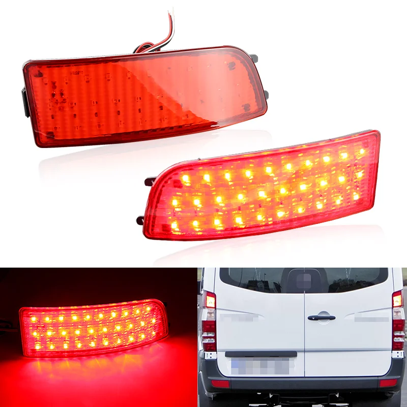 2PCS LED Rear Bumper Reflector Light Tail Stop Brake Lights For ...