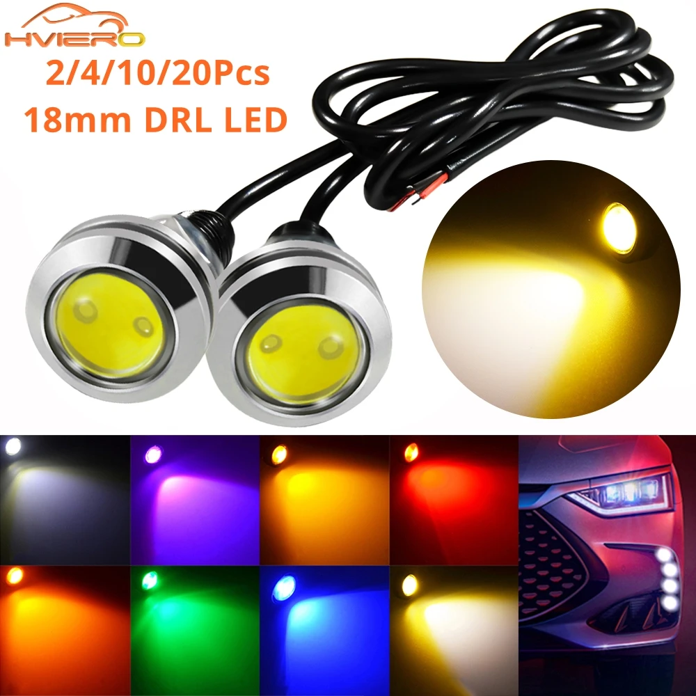 2/4/10x Car Led Daytime Running Light DRL 18mm Day Eagle Eye Lamps ...