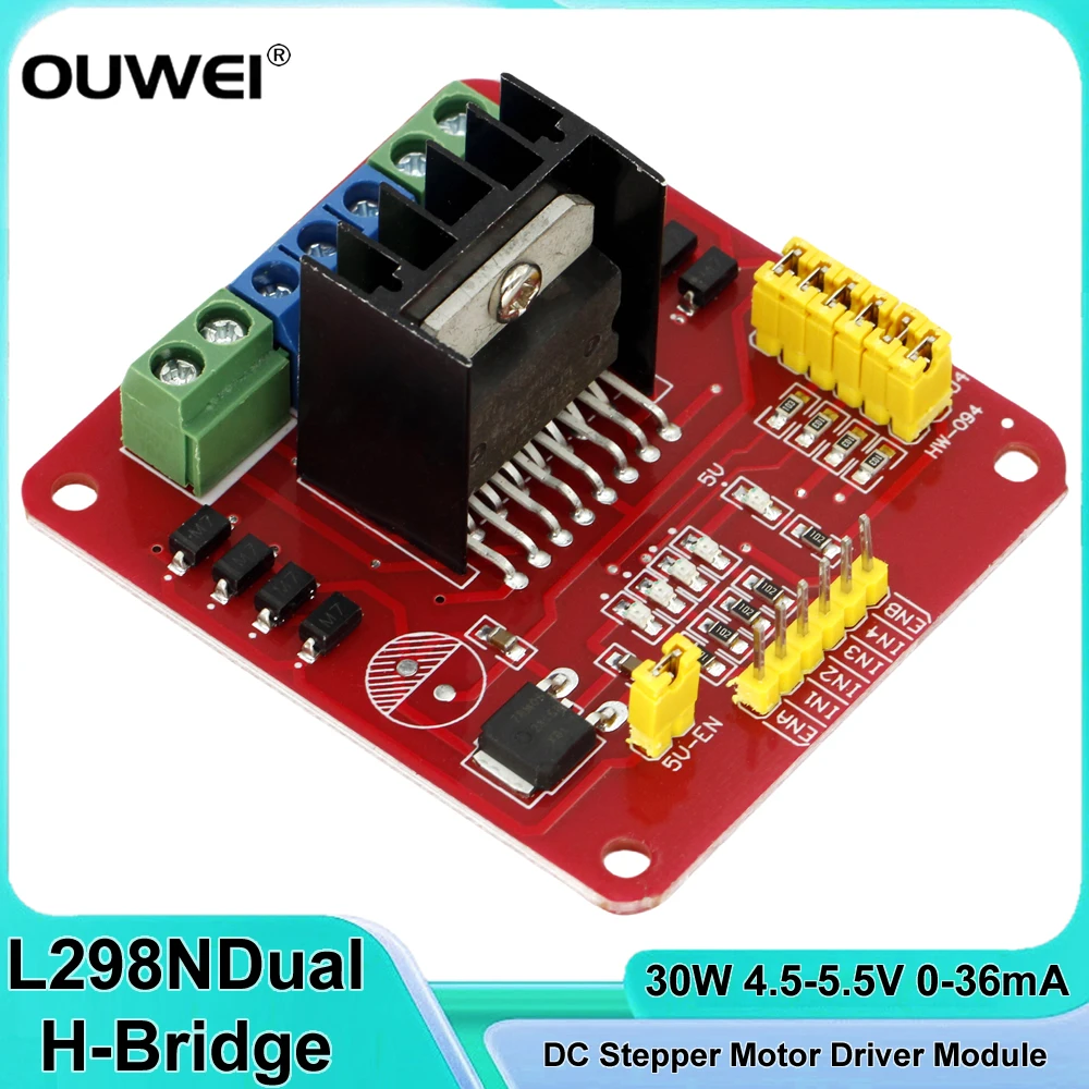 L298N-DC-Stepper-Motor-Driver-Stepper-Module-Max-20W-2A-Dual-H-Bridge ...