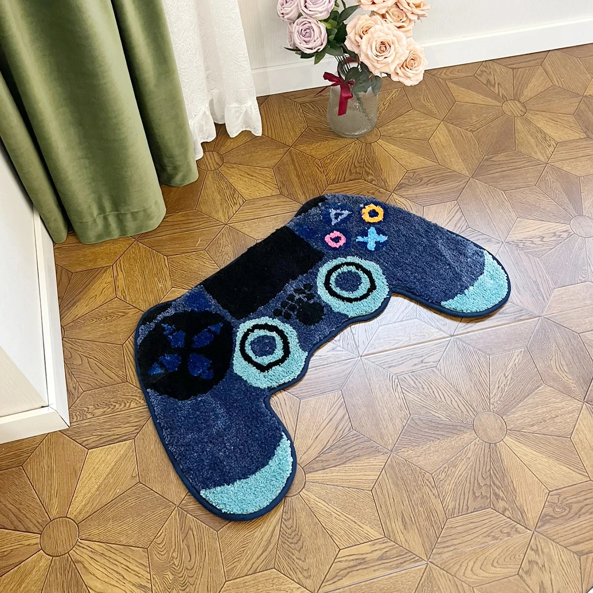 Gamer-Controller-Shaped-Tufted-Rug-3D-Irregular-Plush-Kawaii-Boys ...