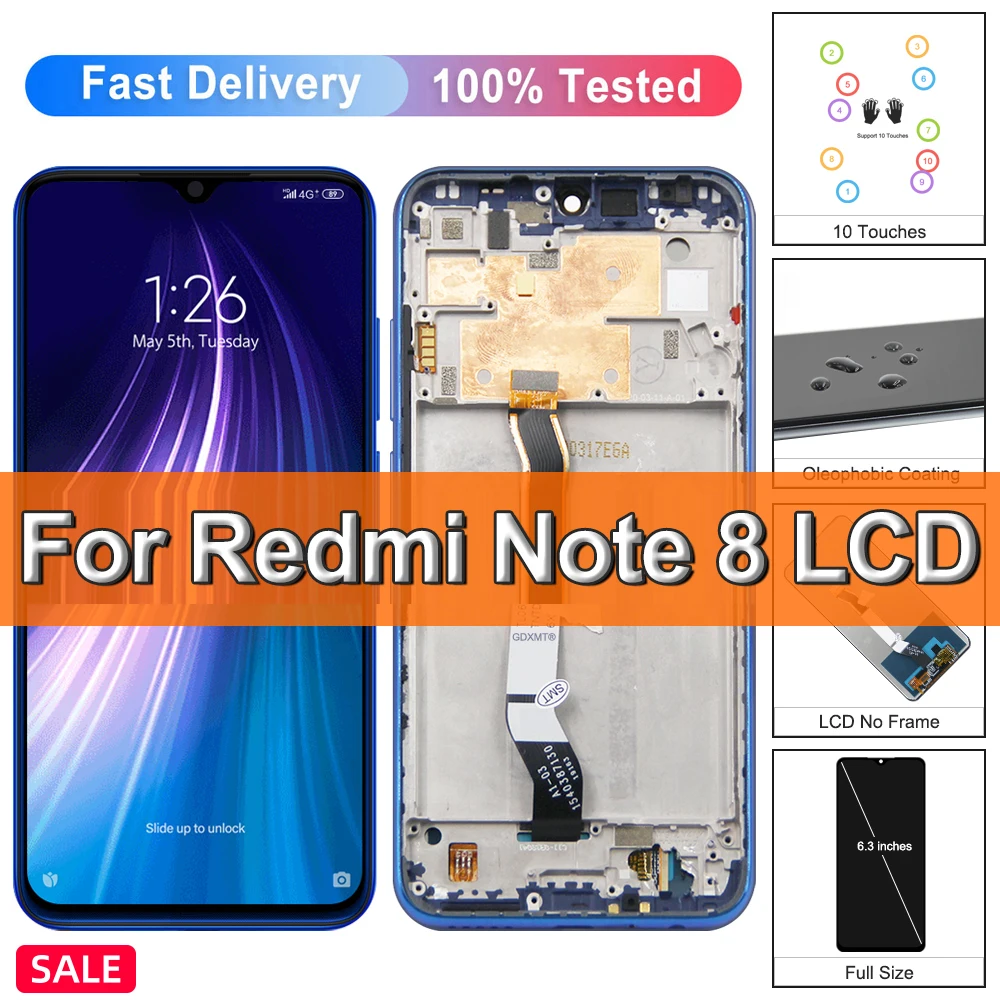 Xiaomi Redmi Note 8 Original Display Touch Screen - 6.3 Original Lcd ...