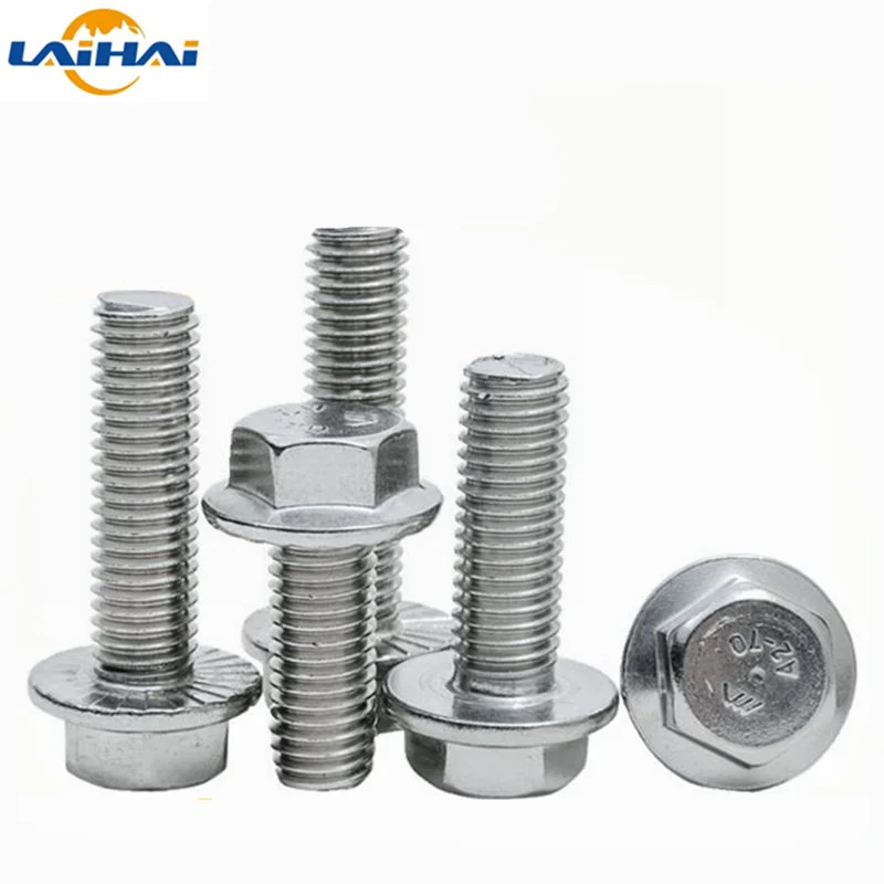 M4 M5 M6 M8 M10 M12 A2-70 304 Stainless Steel Hexagon Head with Serrated Flange Cap Screw Hex ...