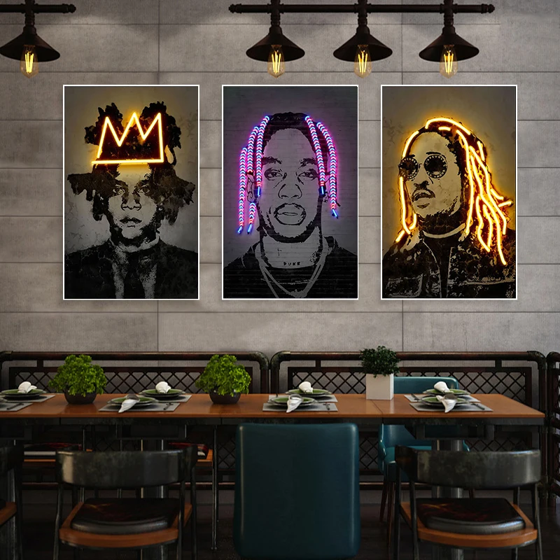 Singer-Rapper-Star-Portrait-Canvas-Painting-Wall-Art-Pictures-Abstract ...