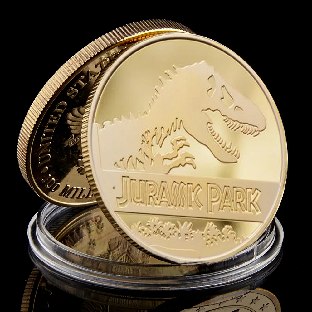 USA-Jurassic-Park-Dinosaur-Gold-Plated-Challenger-Commemorative-Coin ...