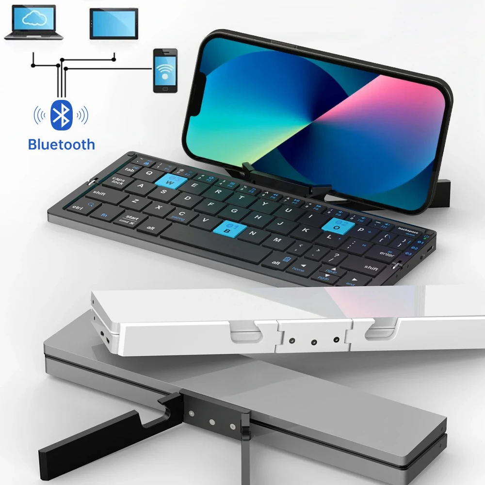 Folding-Mini-Wireless-Keyboard-with-Three-Bluetooth-and-Stand-for ...