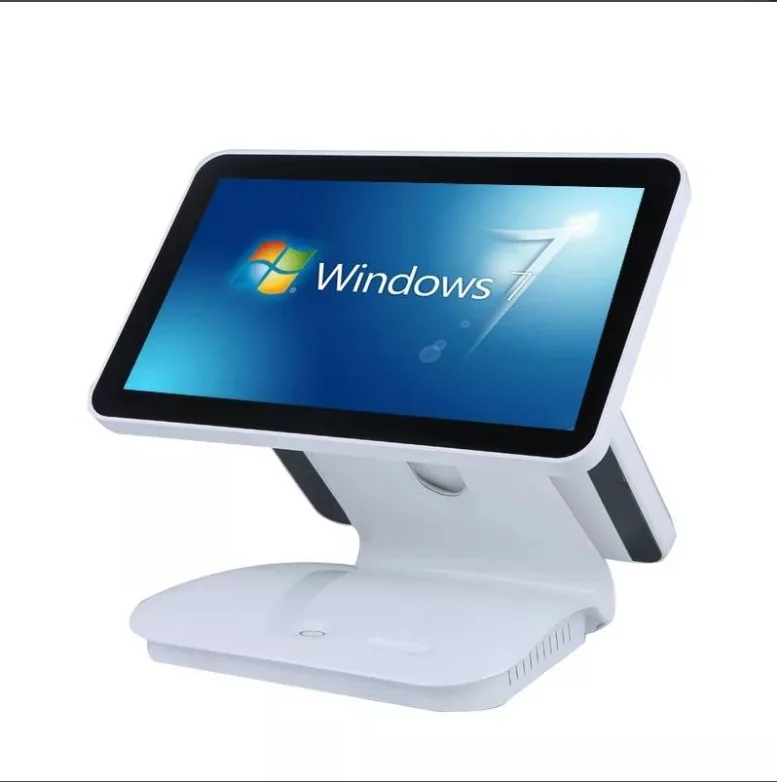 15.6" Dual Lcd Screen One Touch Panel Pos Machine Cash Register For ...