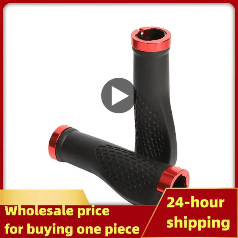 Grips-Rubber-MTB-Grips-Alloy-Cuffs-Bilateral-Lock-Handle-Grip-Anti-skid ...
