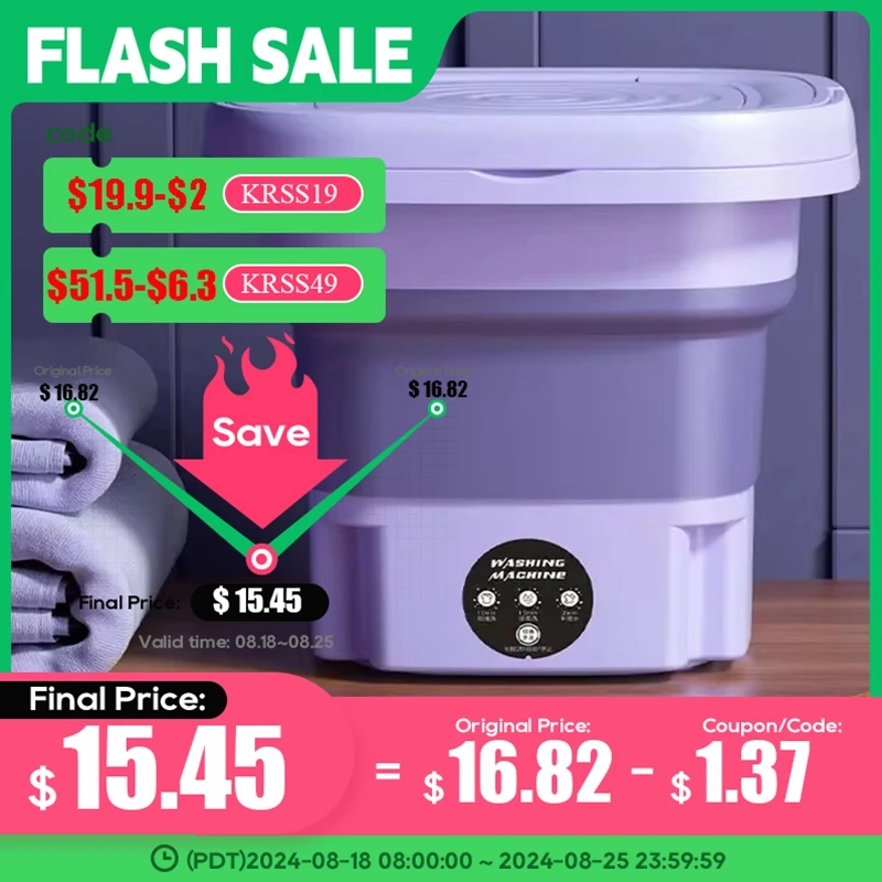 8L-Portable-Washing-Machine-Student-Dormitory-Underwear-Socks-Mini ...