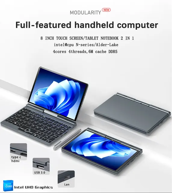 8 Inch Mini Laptop 8-inch Mini Laptop Windows 11 – 2-in-1 Touchscreen ...