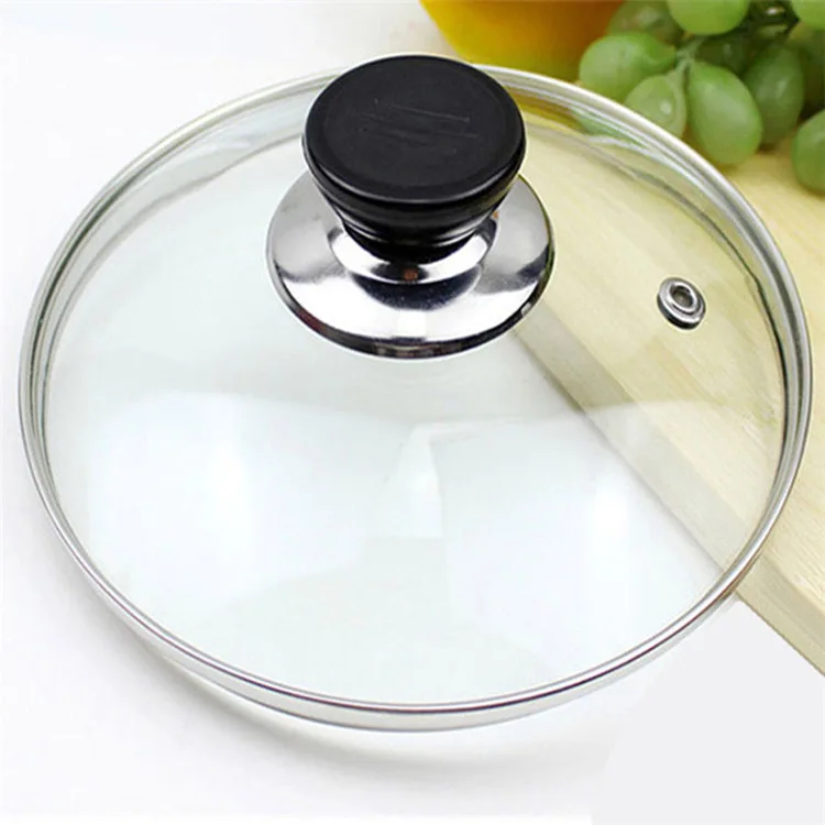 Tempered-Glass-Round-Frying-Pan-Cover-Visible-Vertical-Lid-Pot-Lid ...
