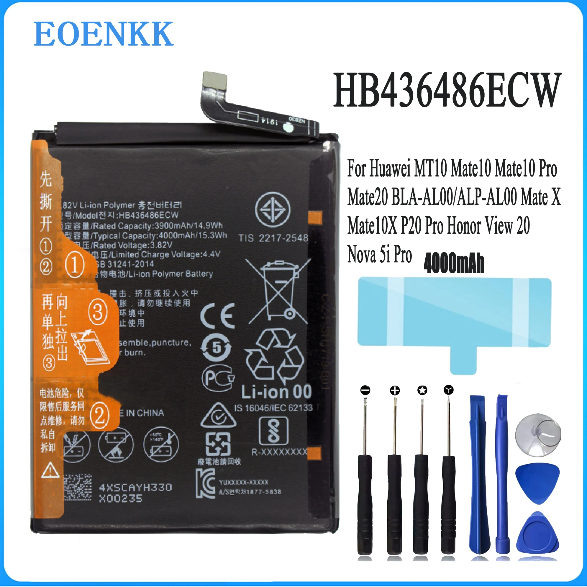 HB436486ECW-battery-for-Huawei-Honor-20-Pro-View-20-Nova-5i-Pro-Repair ...