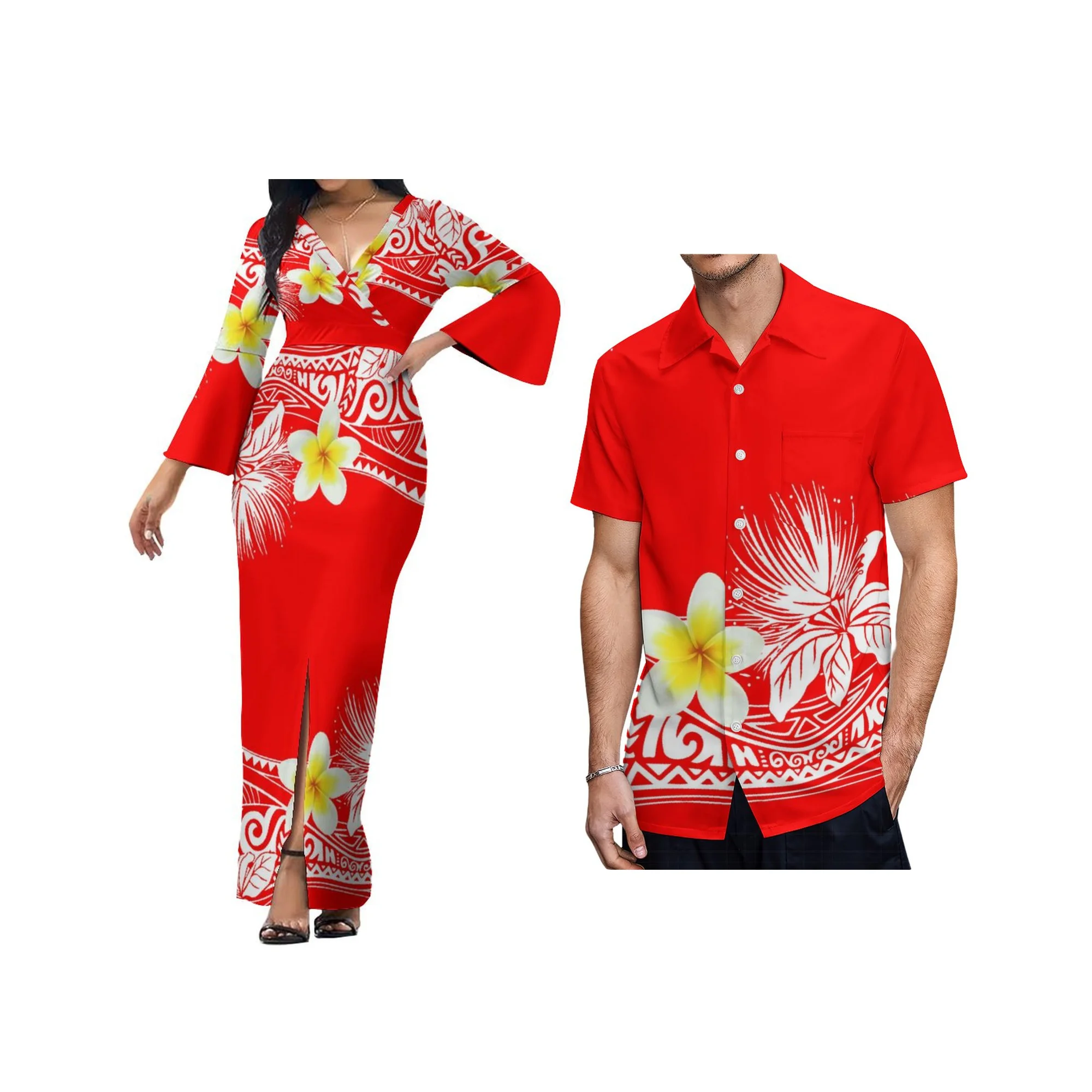 New-Wholesale-Custom-Polynesian-Tonga-Tribal-Printed-Maxi-Dresses ...