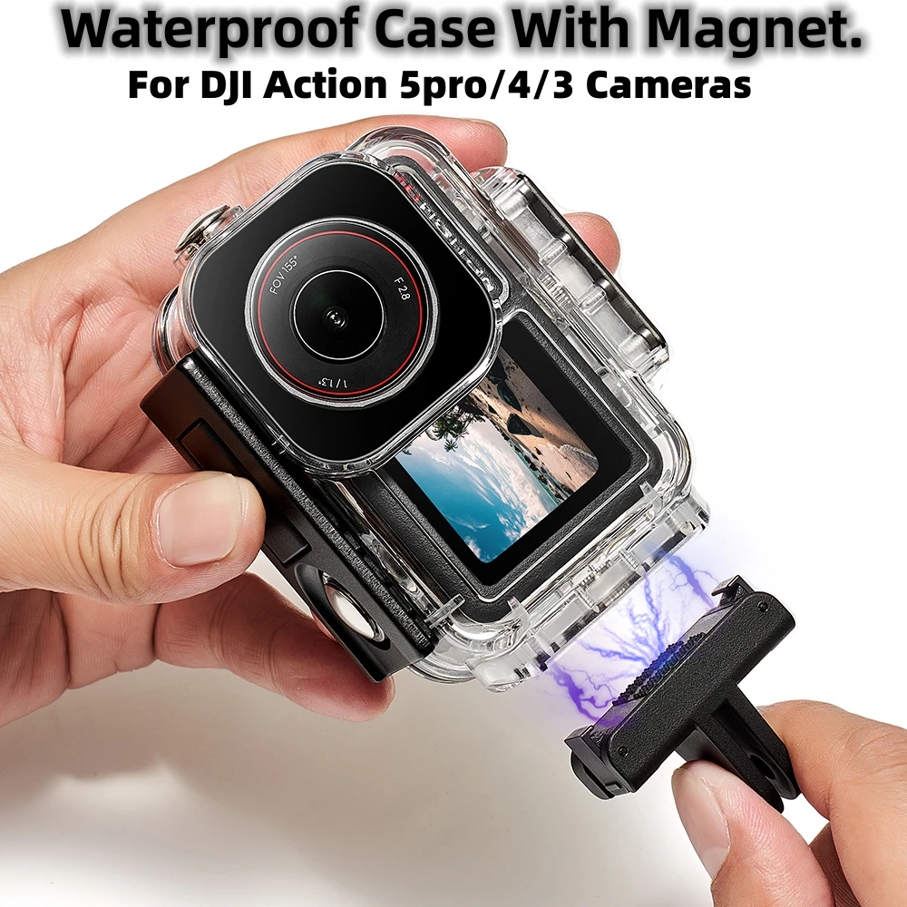 Magnet Waterproof Case Horizontal Vertical Shoot 60M Underwater Diving ...