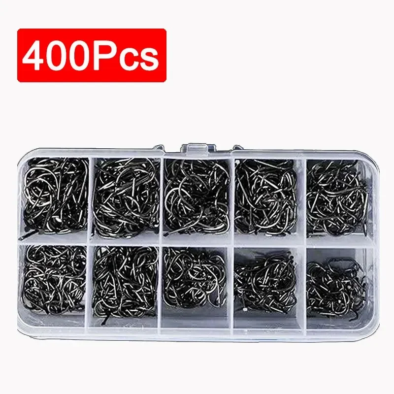 400Pcs-High-Carbon-Steel-Fishing-Hooks-Wide-Gap-Offset-Jip-Barbed-Carp ...