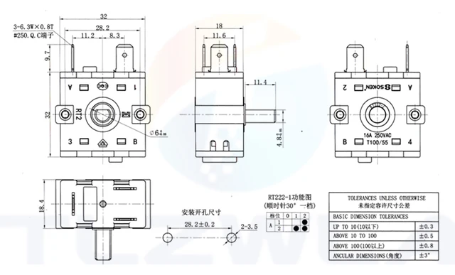 4 Position Switch New Z] Electric Room Heater 3 Position 2Position 3 ...