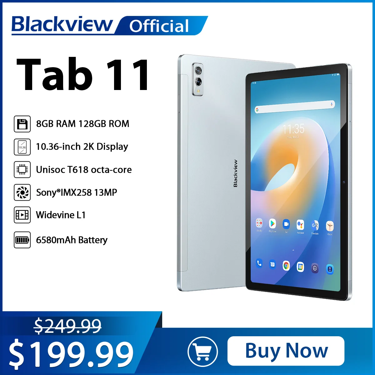 Blackview Tab 11 10.36 Inch 2k Display Unisoc T618 Octa Core 2000*1200 ...