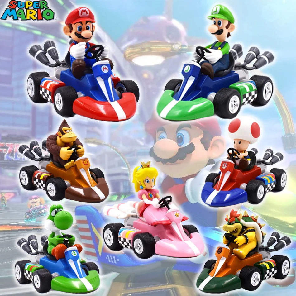 Super-Mario-Pull-Back-Car-Green-Yoshi-Donkey-Kong-Bowser-Luigi-Toad ...