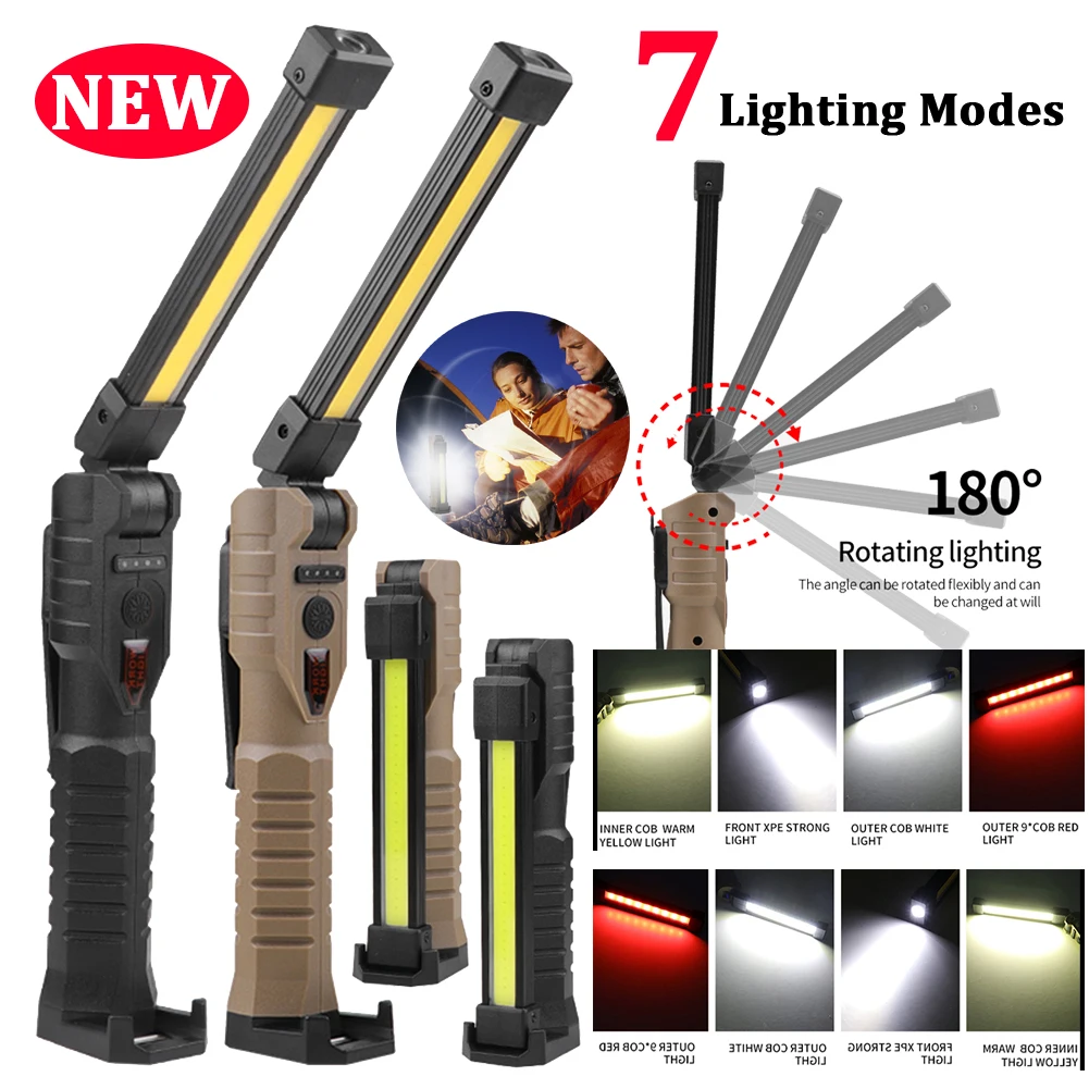 Portable Foldable Work Light USB Rechargeable Car Repair Light 180 ...
