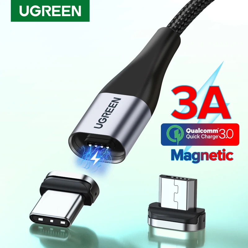 UGREEN Magnetic USB Charging Cable Type C Micro USB Phone Cable Magnet ...