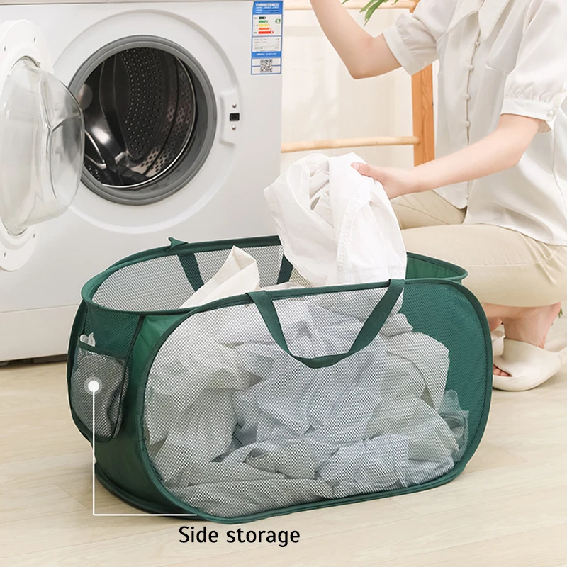 Horizontal Foldable Laundry Basket Mesh – Decoring My Way