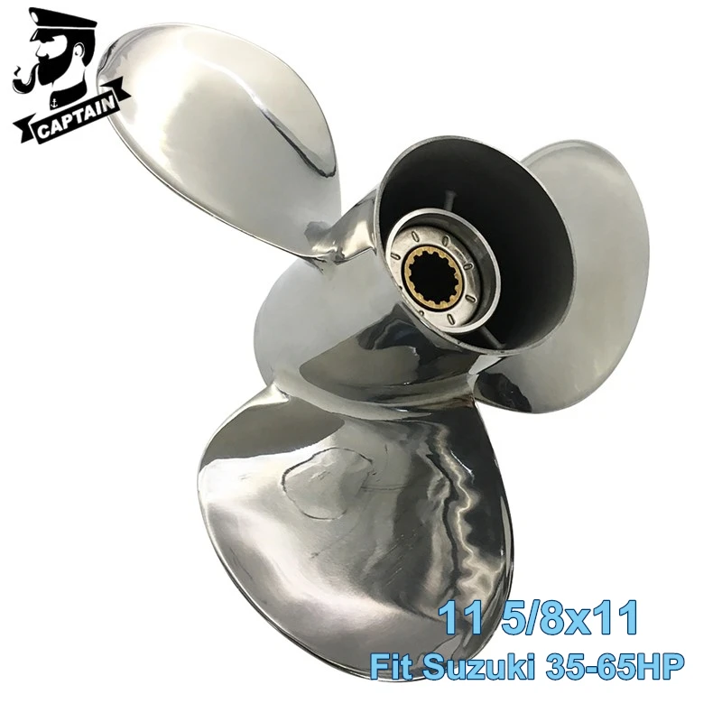 Captain Stainless Steel Propeller 11 5/8X11 Fit Suzuki Outboard Engines ...