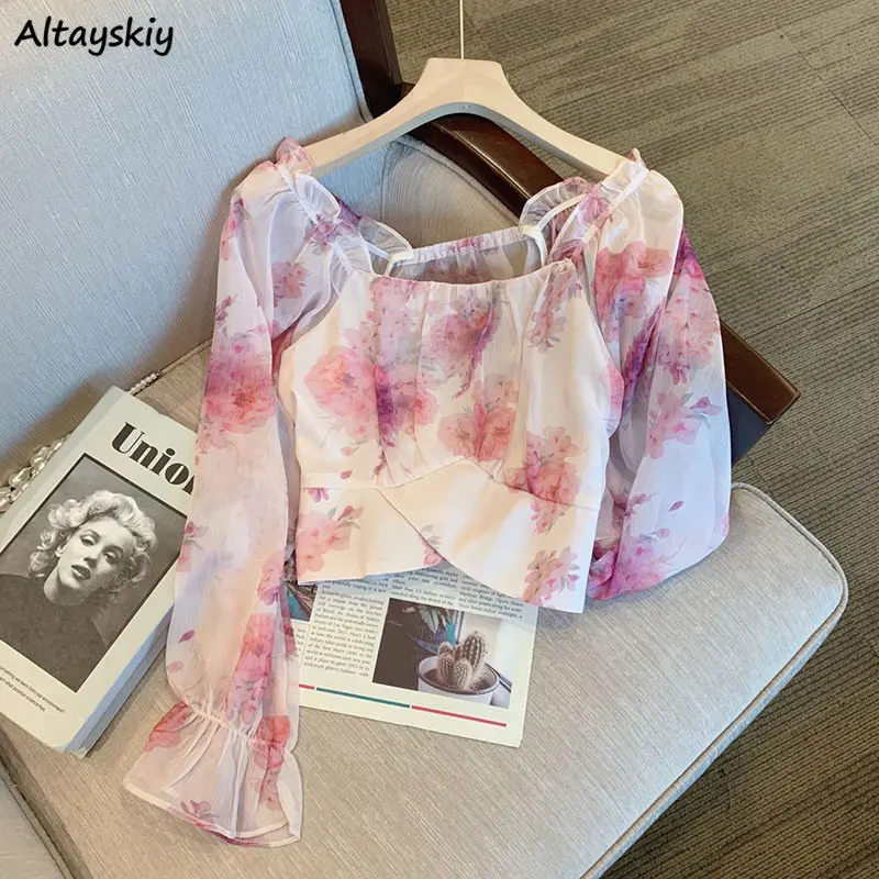 Cropped-Blouses-Women-Summer-New-French-Style-Vintage-Slim-Chic-Office ...