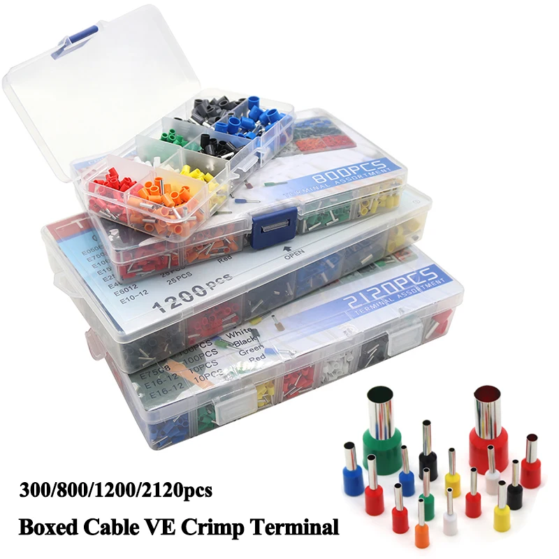 Boxed-Cable-VE-Crimp-Terminal-Wire-Connector-Electrical-Tube-Terminals ...