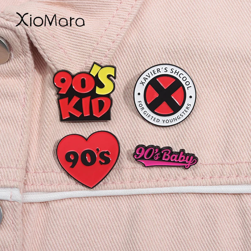 90s Baby Funny Slogans Enamel Pin Nostalgia 90s Kids Collected Brooches ...