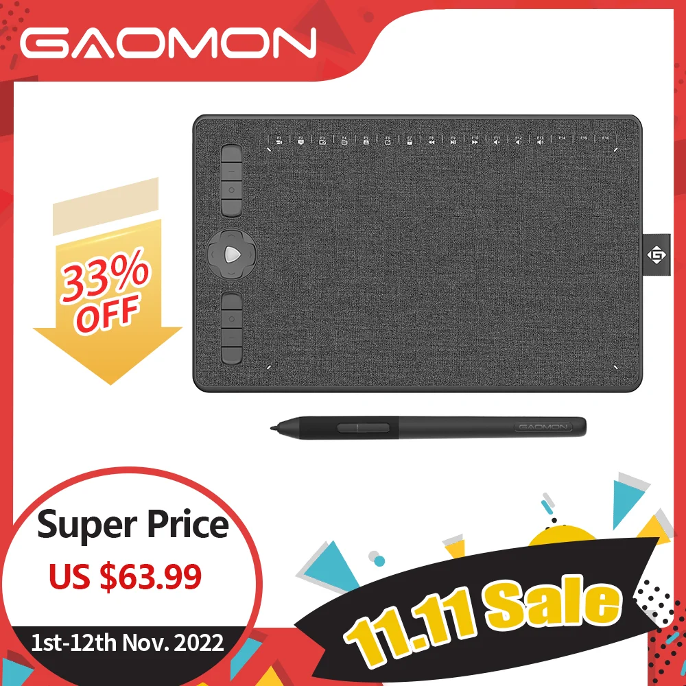 GAOMON M1230 12’’ Digital Graphics Tablet for Painting/Writing with ...