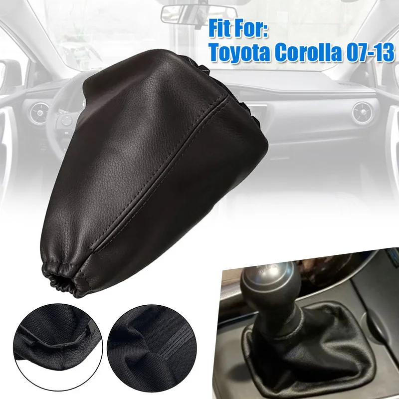Black Gear Stick Shift Gaiter Boot Cover PU Leather Gear Shift Collar ...