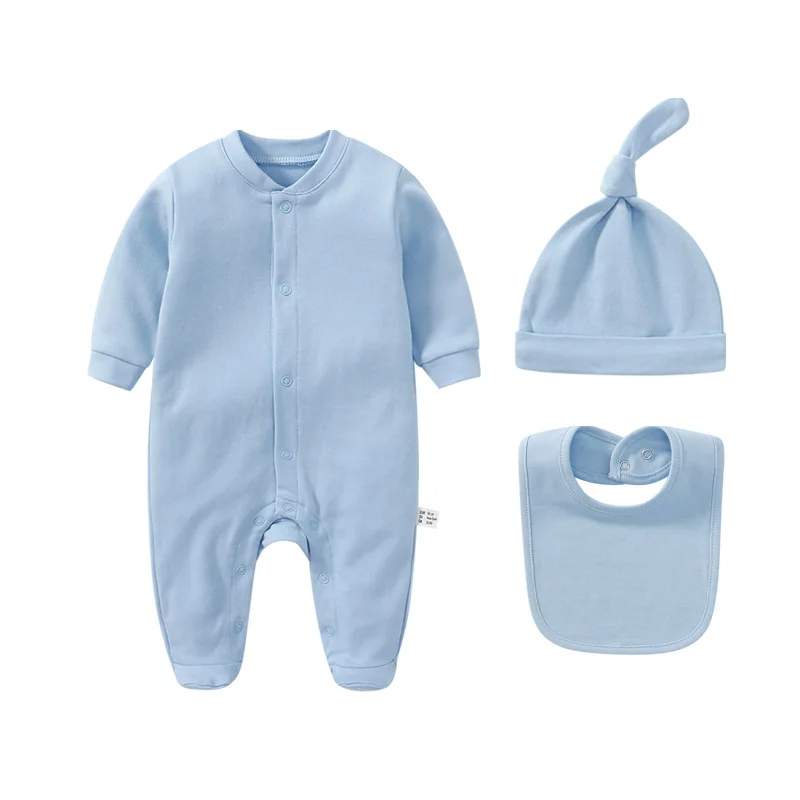 3-pce-set-Solid-Color-Baby-clothing-set-Baby-Girl-Boys-Jumpsuits-set ...