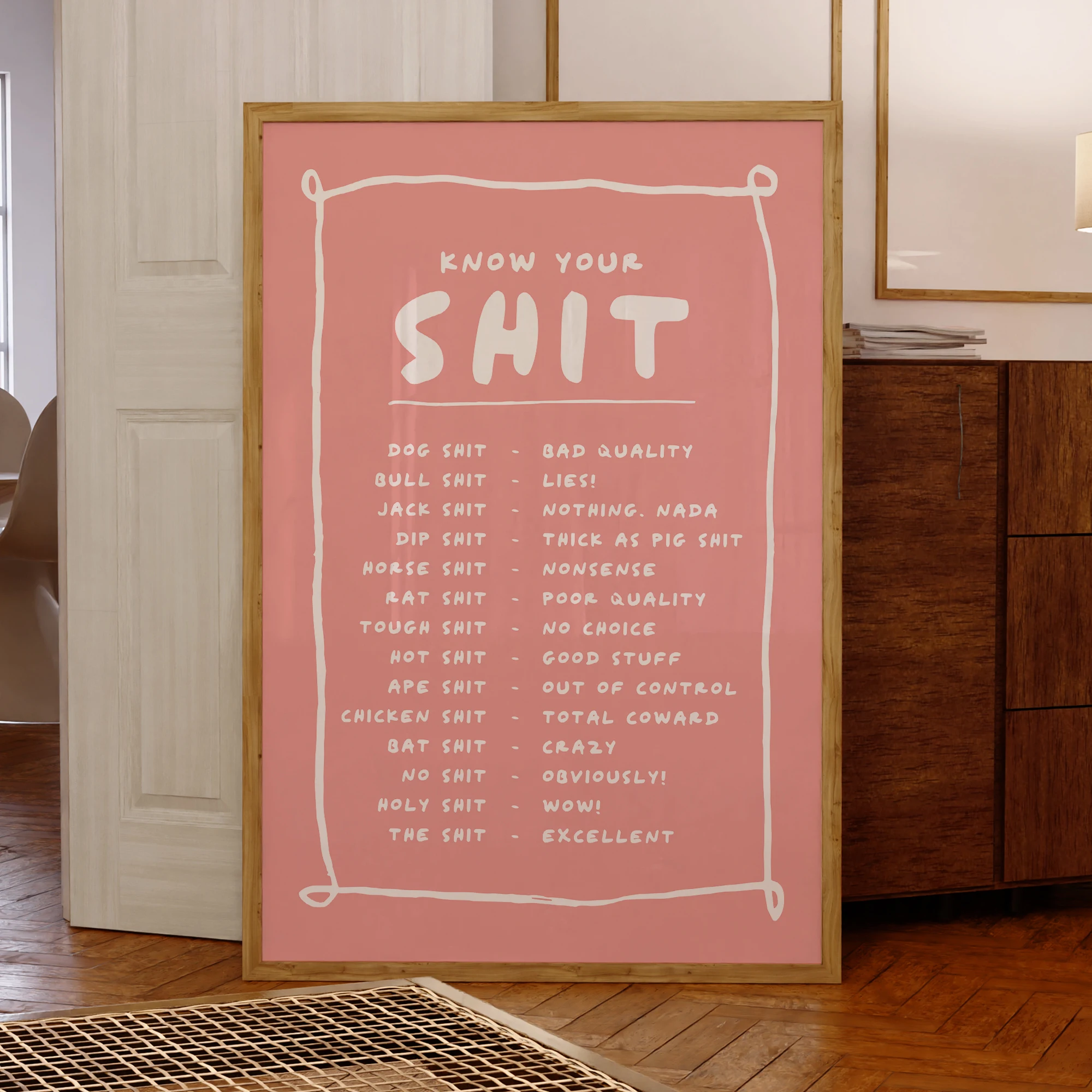 Modern Know Your Shit Minimalism Line Wall Art Prints Canvas Painting ...