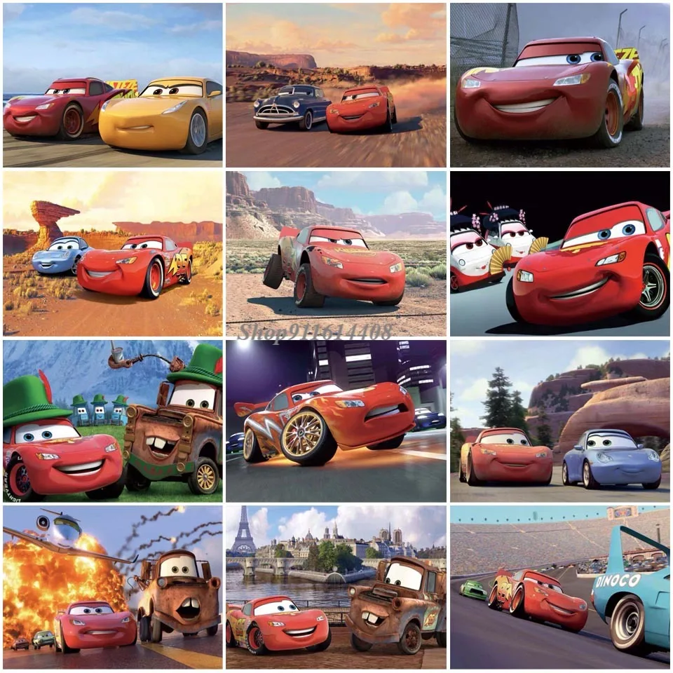 Pittura-su-tela-Disney-Classic-Cartoon-Lightning-McQueen-Cars-Series ...