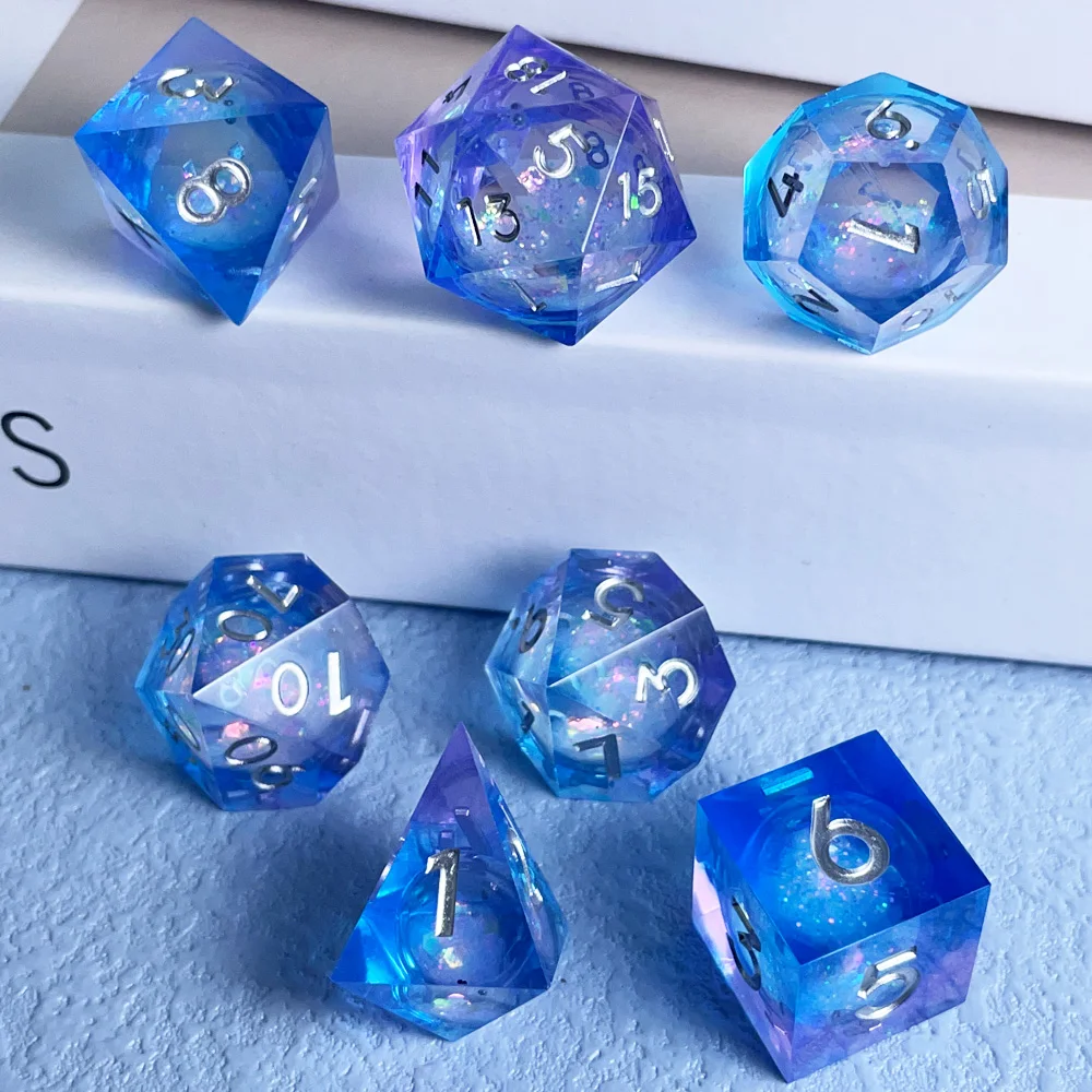Resin-DND-Dice-Sets-Rpg-Polyhedral-Crystal-Quicksand-Glitter-Liquid ...