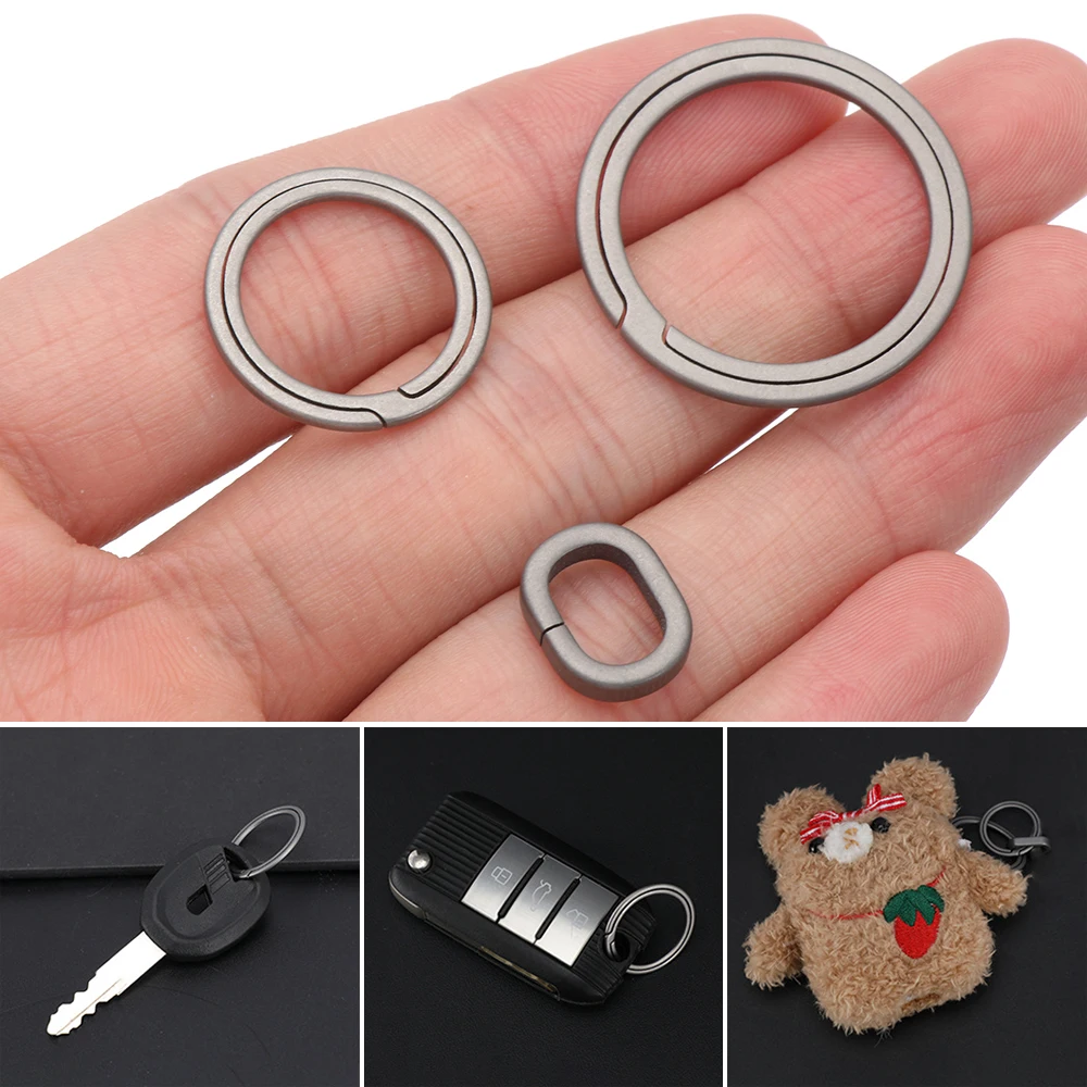 1Pc-10mm-20mm-28mm-Titanium-Keyring-Keychains-Buckle-Pendant-Super ...