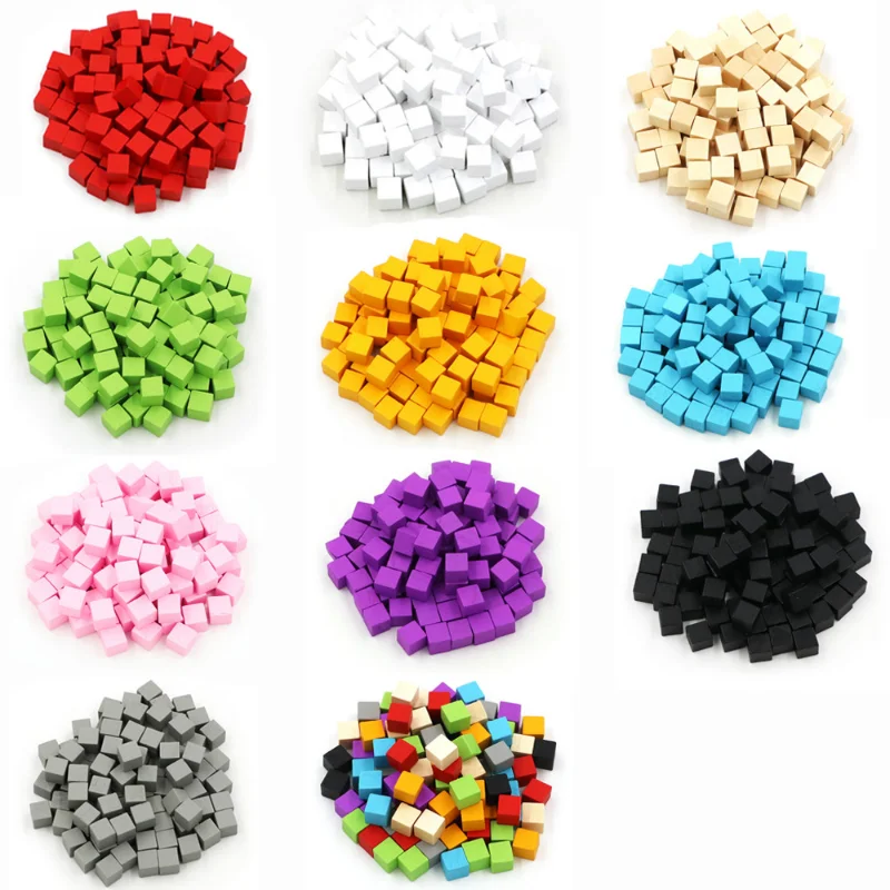 500pcs-set-Wood-Cubes-10mm-Blocks-Blank-Dice-Square-Corner-Colorful ...