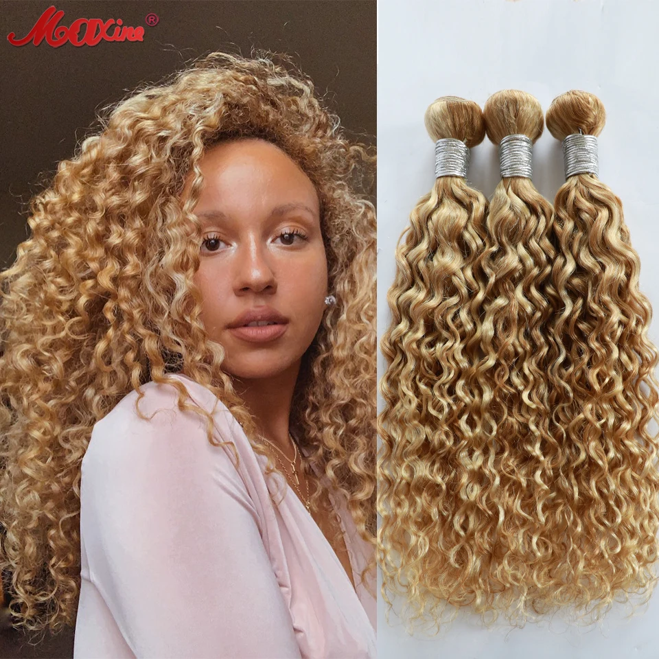 P27-613-Highlight-Water-Wave-Bundles-Piano-Color-Remy-Wavy-Blonde-Human ...