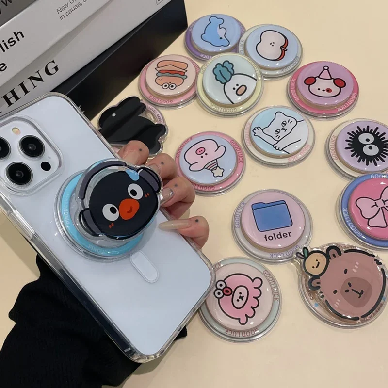 Korean Cute Cartoon for Magsafe Magnetic Phone Grip Tok Griptok Stand ...