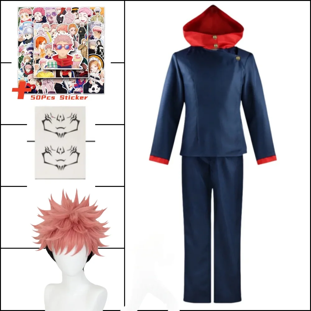 Cosplay jjk Anime Itadori Yuji Disfraces Conjuntos de pelucas Trajes ...